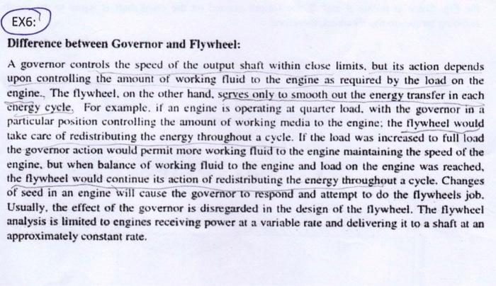 Solved EX6: Difference between Governor and Flywheel: A | Chegg.com