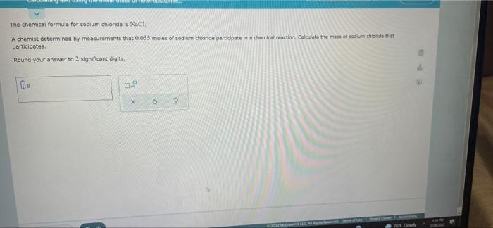 Solved The chemical formula for sodium chloride is Naci A | Chegg.com