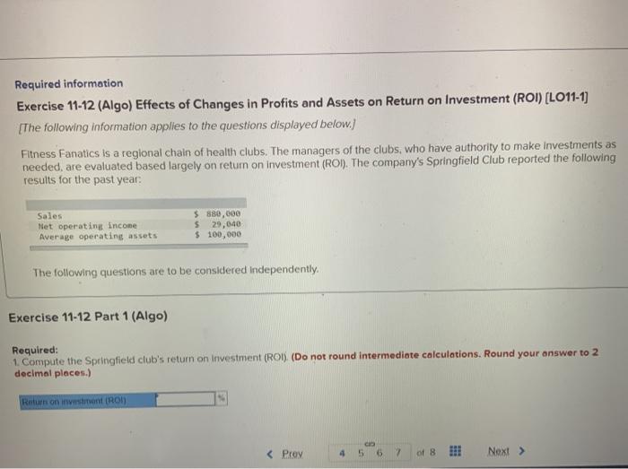Solved Required information Exercise 11-12 (Algo) Effects of | Chegg.com