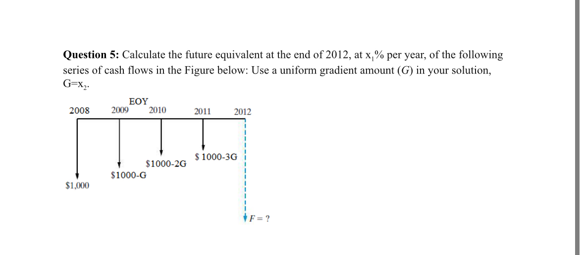 Solved Question 5: Calculate the future equivalent at the | Chegg.com