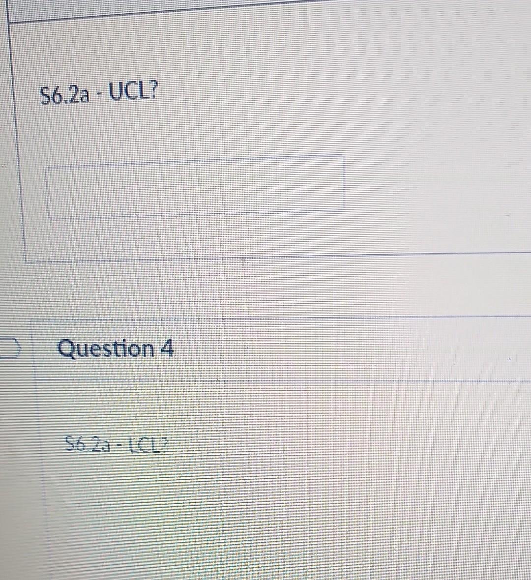 Solved S6.2a-UCL? Question 4S6.2 The overall average on a | Chegg.com