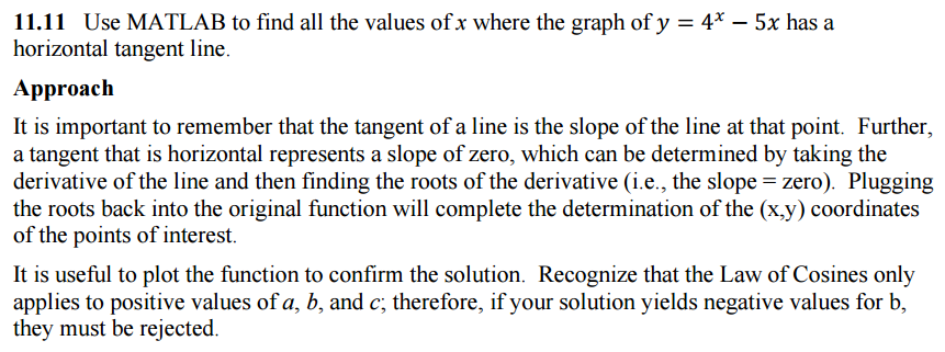 Solved 11.11 ﻿Use MATLAB to find all the values of x ﻿where | Chegg.com