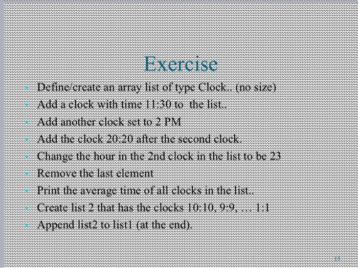 Solved wwwwwwwwwwwwwww Txercise Define/create an array list | Chegg.com