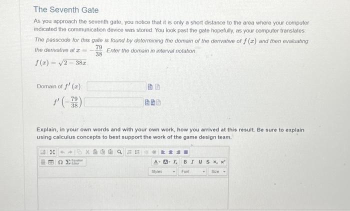 Solved As you approach the seventh gate, you notice that it | Chegg.com