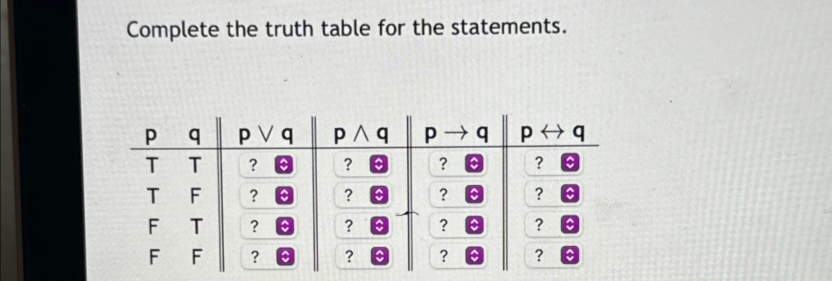 Solved Complete the truth table for the | Chegg.com