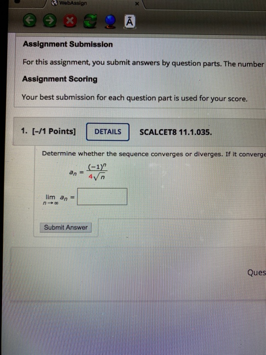 Solved WebAssign DE Assignment Submission For this | Chegg.com