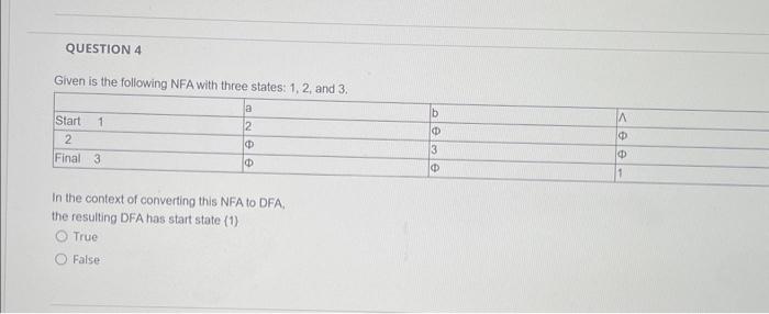 Solved Given is the following NFA with three states: 1,2 , | Chegg.com