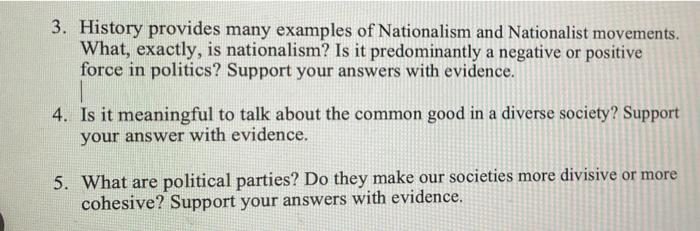 3. History provides many examples of Nationalism and | Chegg.com