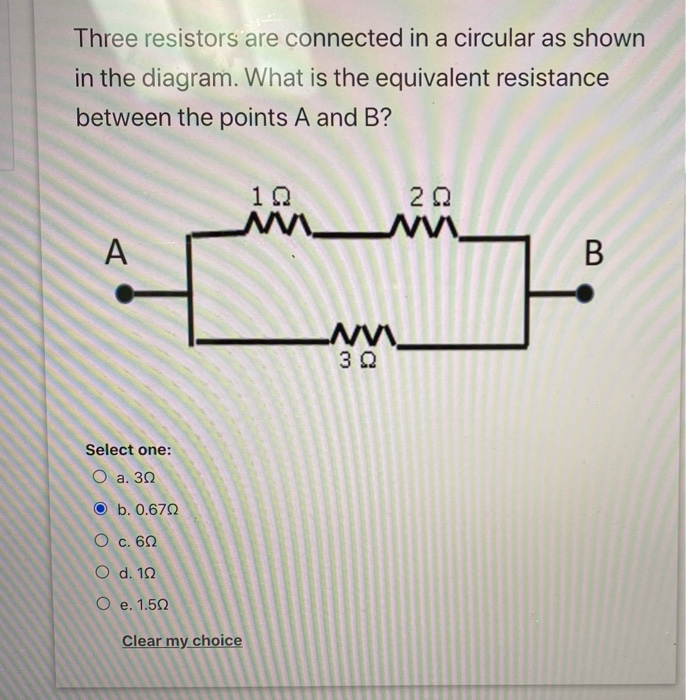 Solved Three resistors are connected in a circular as shown | Chegg.com