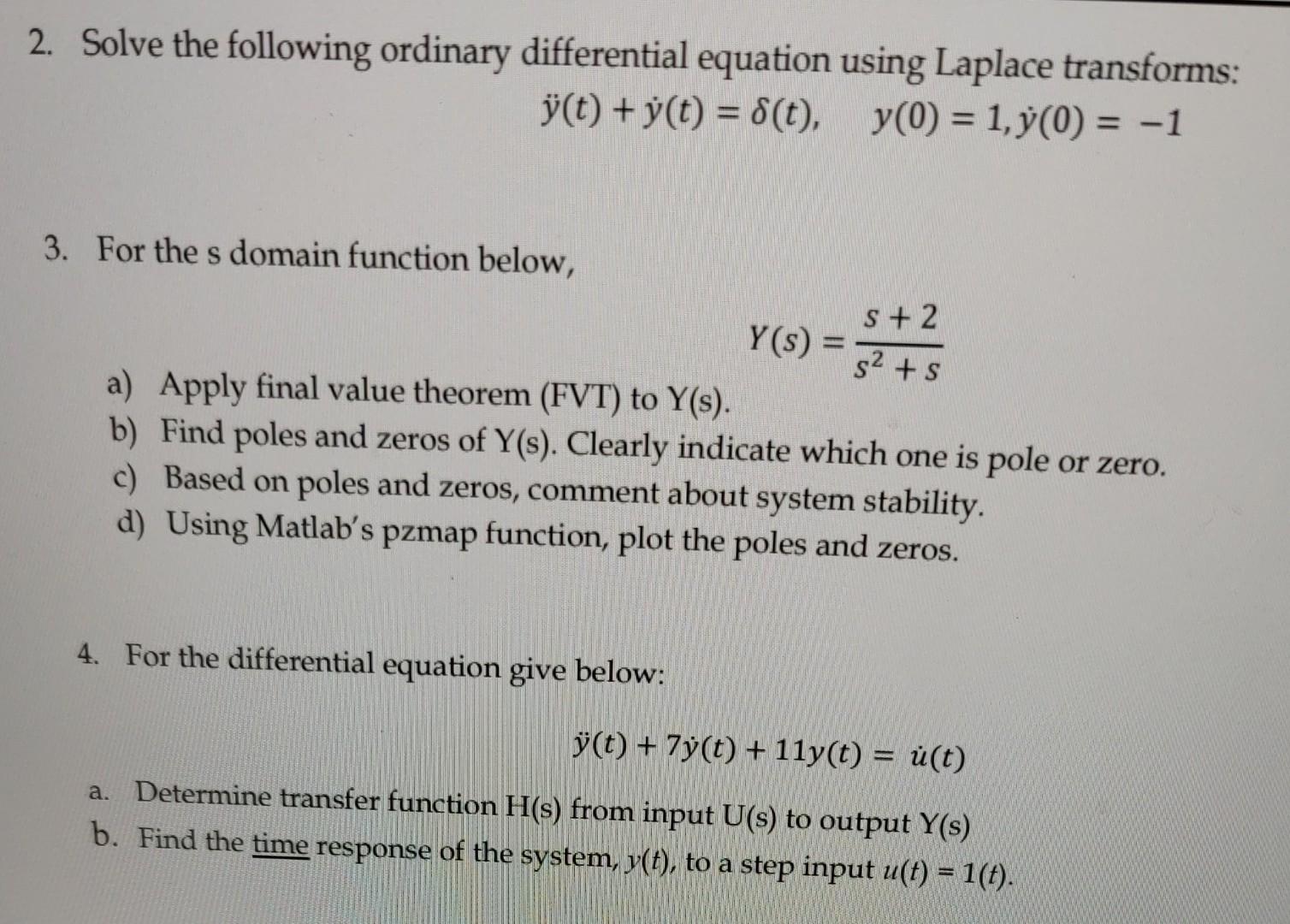 Solved 2. Solve the following ordinary differential equation | Chegg.com