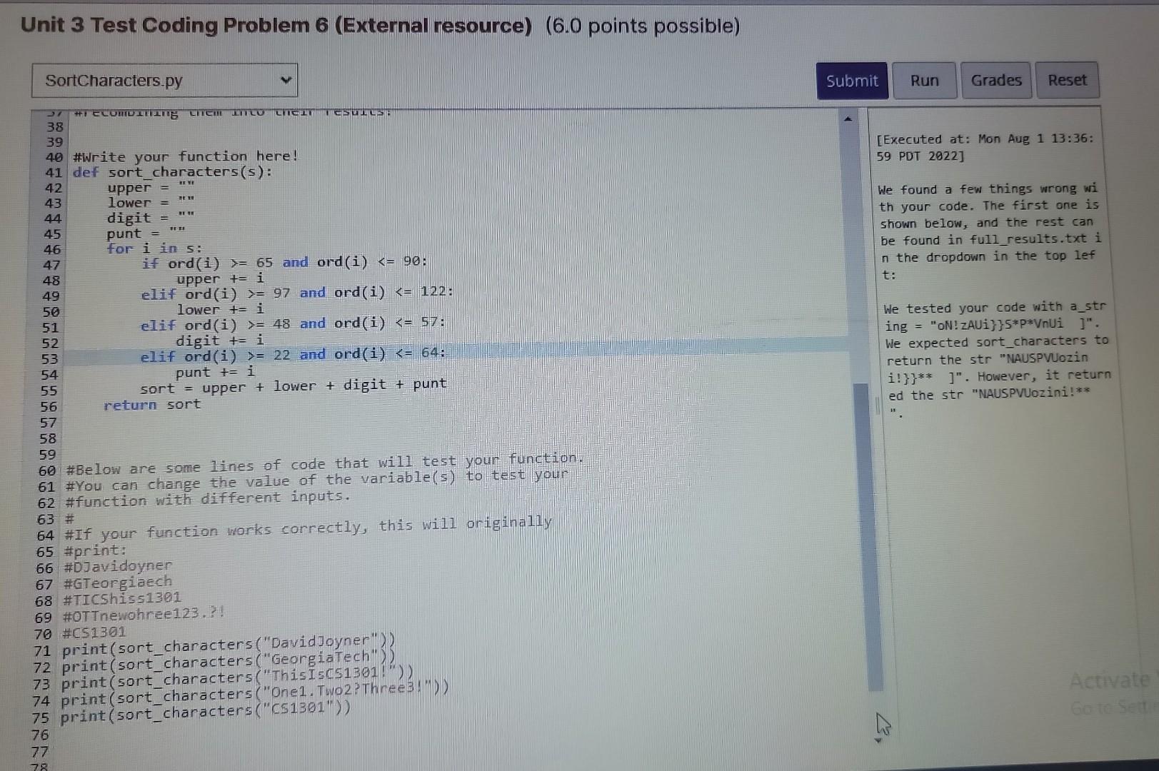 [Solved]: How do I get the ordinal range for punctuation spe