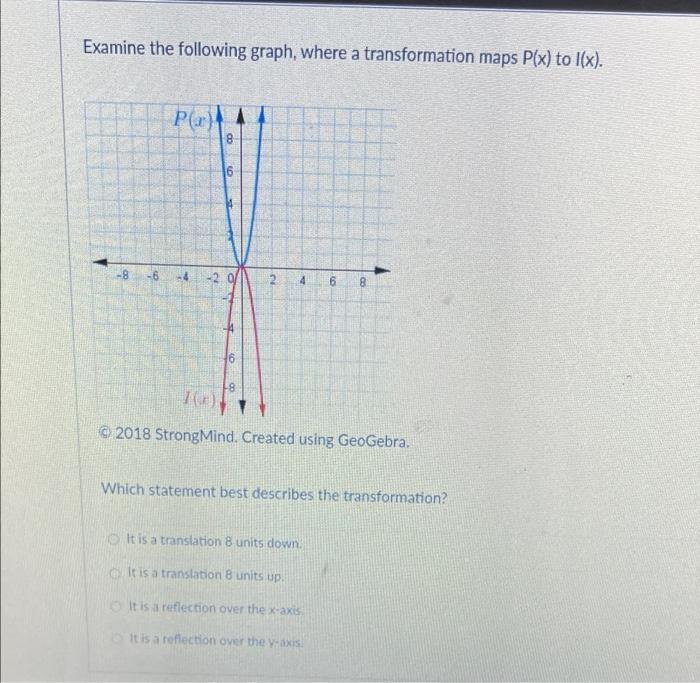 Solved Examine the following graph, where a transformation | Chegg.com