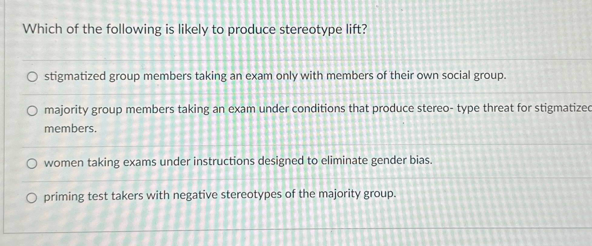 Solved Which of the following is likely to produce | Chegg.com