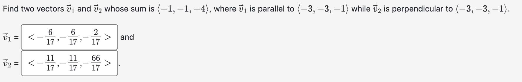 Solved Find two vectors vec(v)1 ﻿and vec(v)2 ﻿whose sum is | Chegg.com