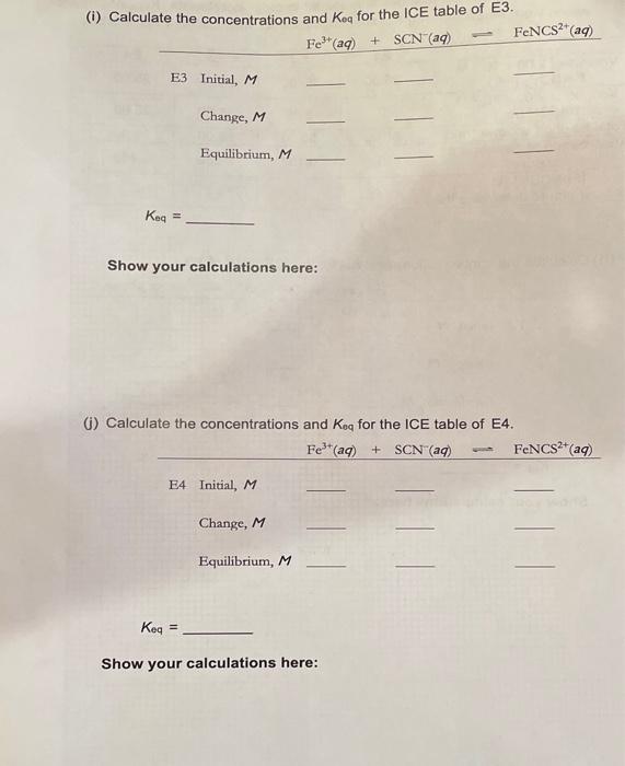 Solved values were meares in order to calculate Keq. | Chegg.com