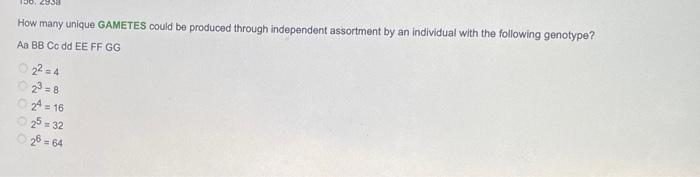 Solved How many unique GAMETES could be produced through | Chegg.com