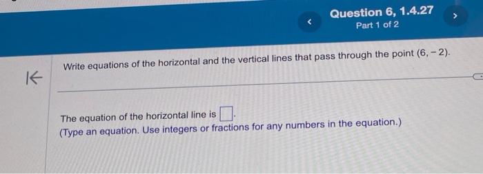 Solved Write equations of the horizontal and the vertical | Chegg.com