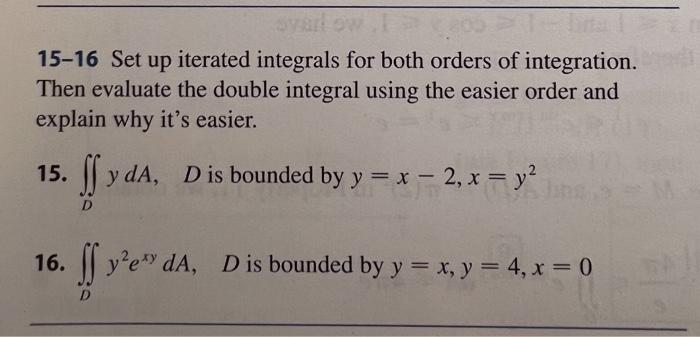 Solved 7-10 Evaluate the double integral. y 7. ²1A, SS -dA, | Chegg.com