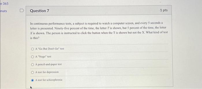 Solved In continuous performance tests, a subject is | Chegg.com