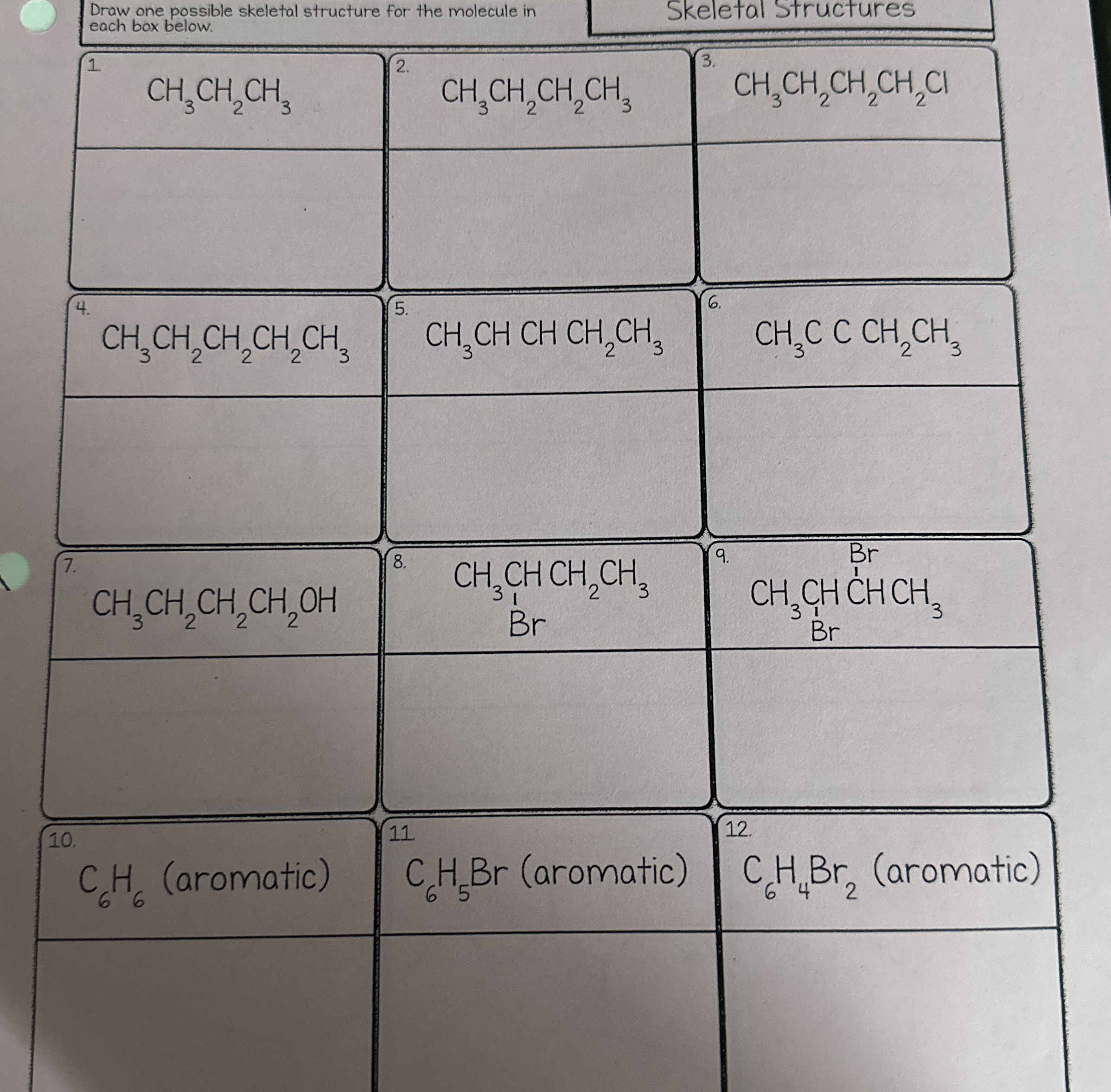 Solved Draw one possible skeletal structure for the molecule | Chegg.com