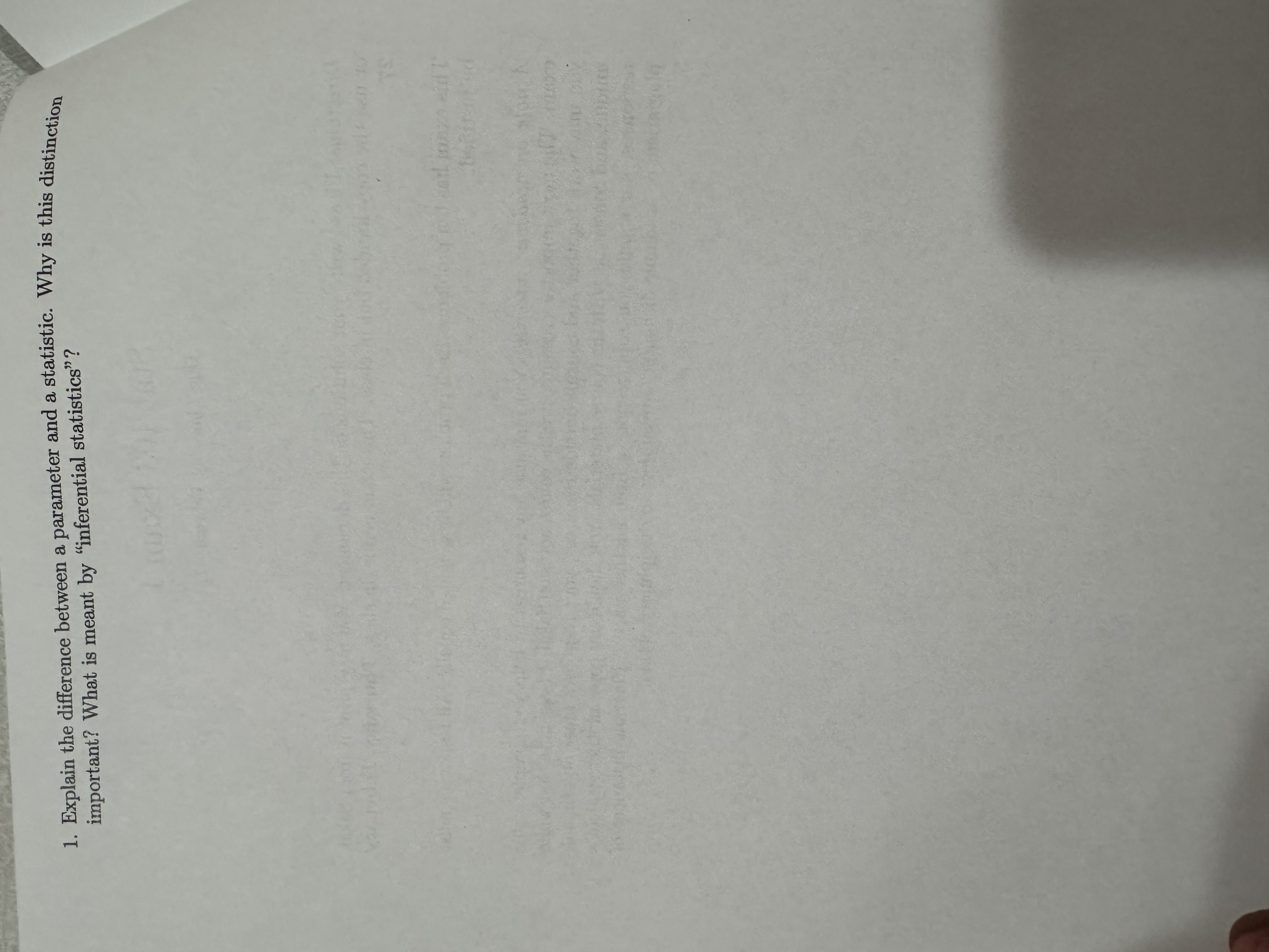 Solved 1. ﻿Explain the difference between a parameter and a | Chegg.com