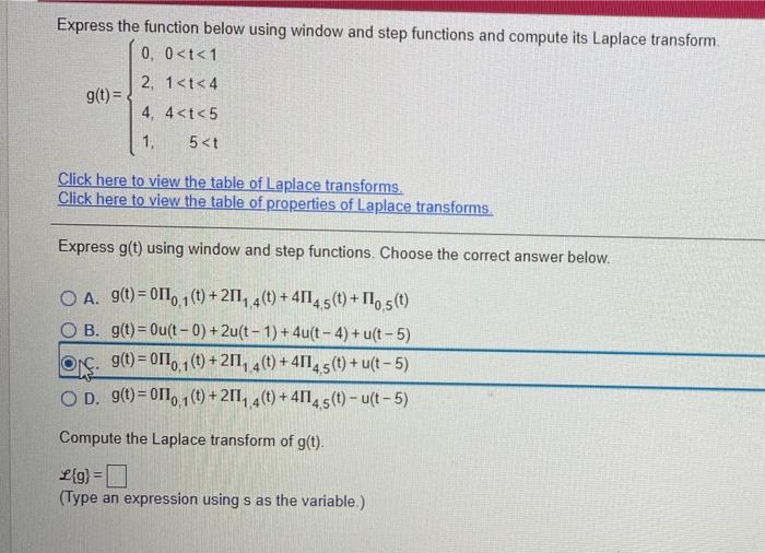 Solved Express the function below using window and step | Chegg.com