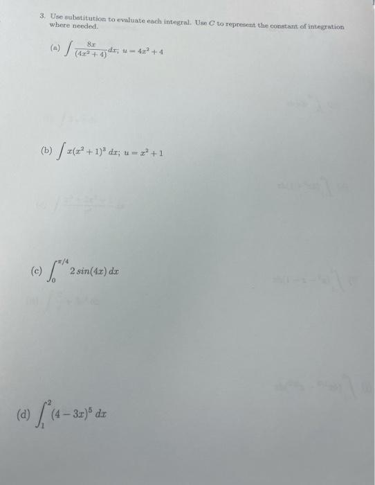 Solved 1. Use four rectangles to calculate an underestimate | Chegg.com