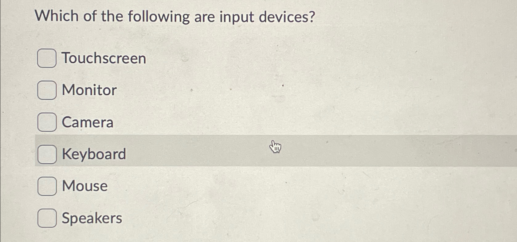 Solved Which of the following are input | Chegg.com