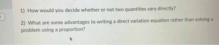 Solved 1) How would you decide whether or not two quantities | Chegg.com