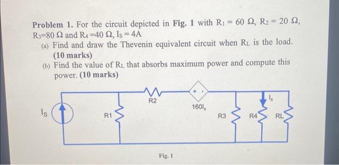 Solved Problem 1. For the circuit depicted in Fig. 1 with | Chegg.com