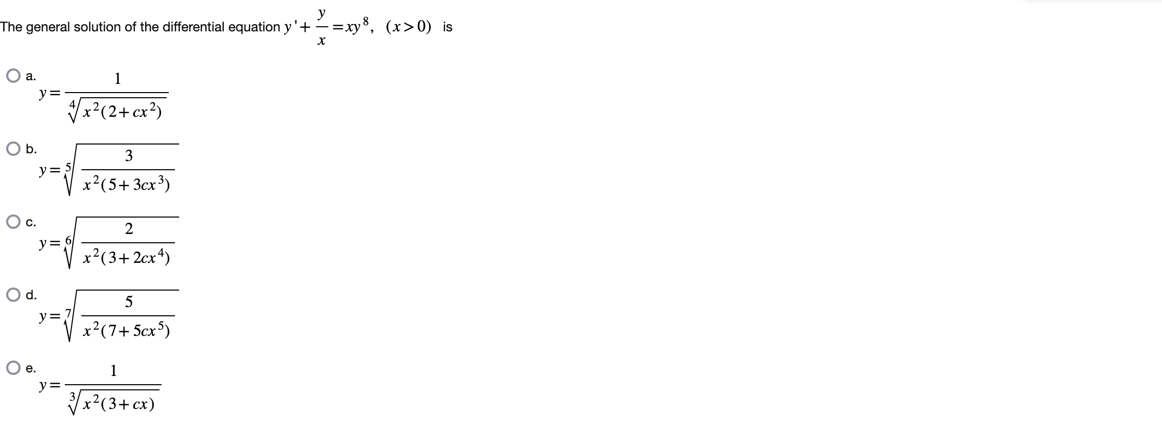 Solved The general solution of the differential equation | Chegg.com