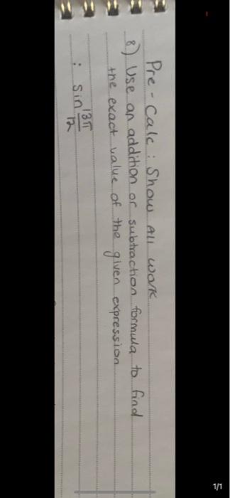 Solved JAN Pre-Calc Snow Allwock find the amplitude period | Chegg.com