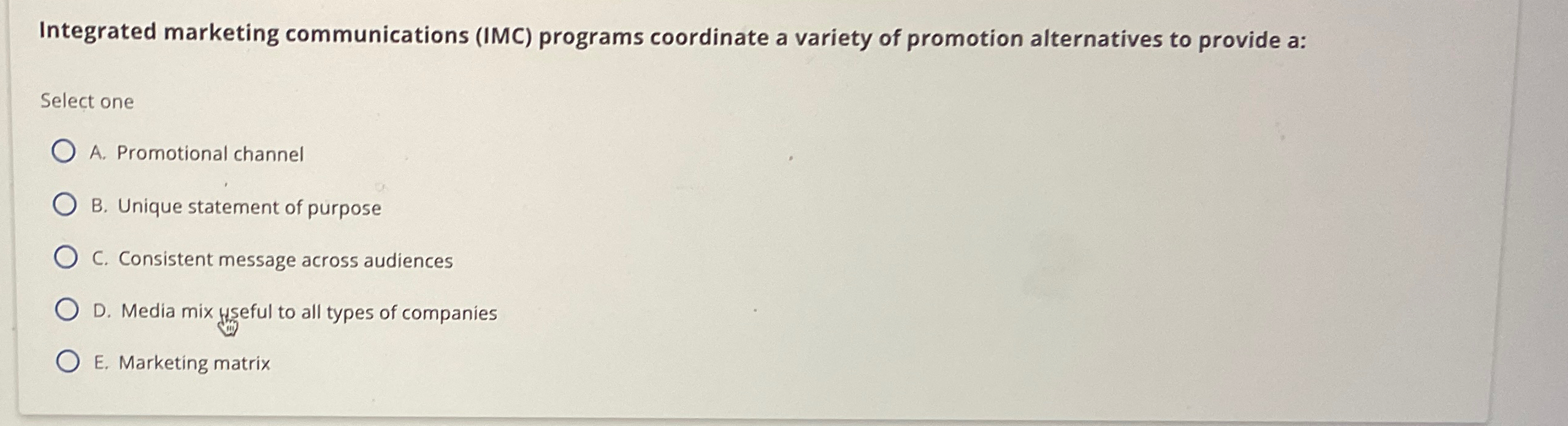 Solved Integrated marketing communications (IMC) ﻿programs | Chegg.com