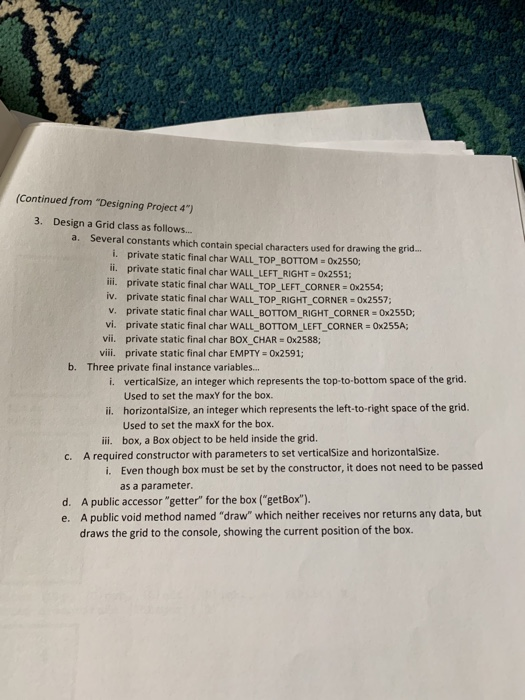Designing Project 4 - Box Grid Summary This | Chegg.com
