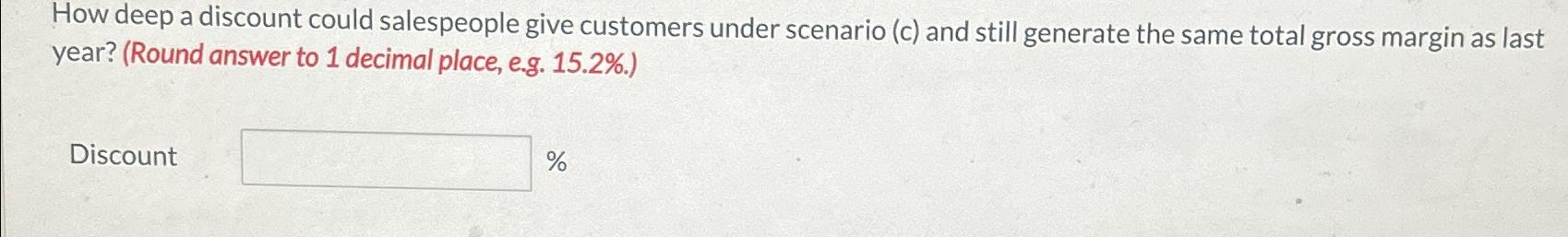 Solved How deep a discount could salespeople give customers | Chegg.com