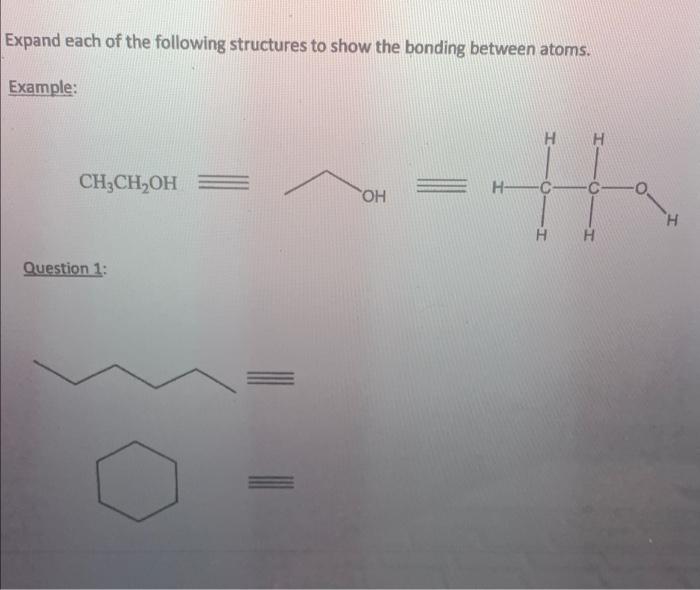 Solved Expand each of the following structures to show the | Chegg.com
