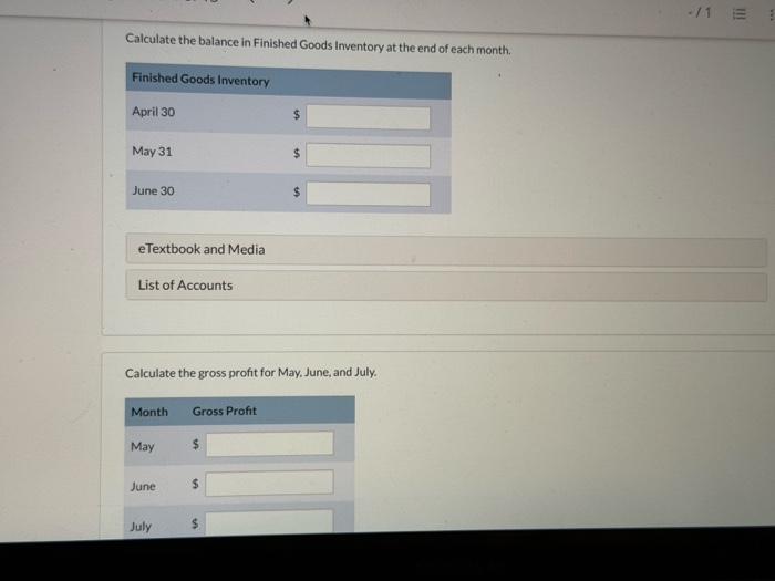 Solved Calculate the balance in Finished Goods Inventory at | Chegg.com