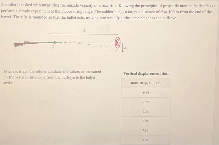 Solved A soldier is tasked with measuring the muzzle | Chegg.com