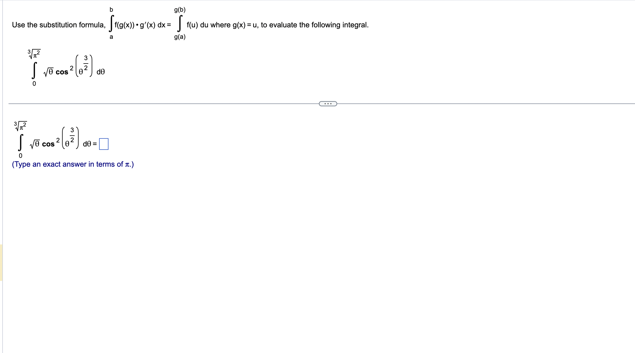 Solved Use the substitution formula, | Chegg.com