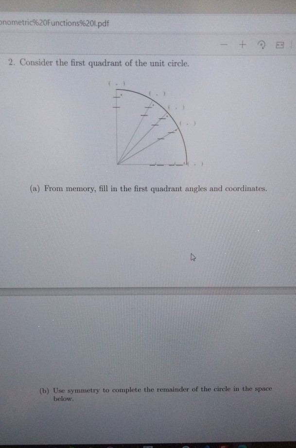 Solved onometric%20Functions%201.pdf - 2. Consider the first | Chegg.com