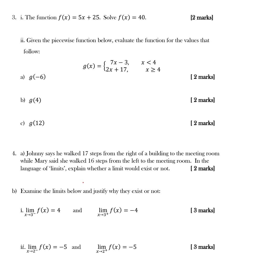 Solved 3 I The Function F X 5x 25 Solve F X 40 [2