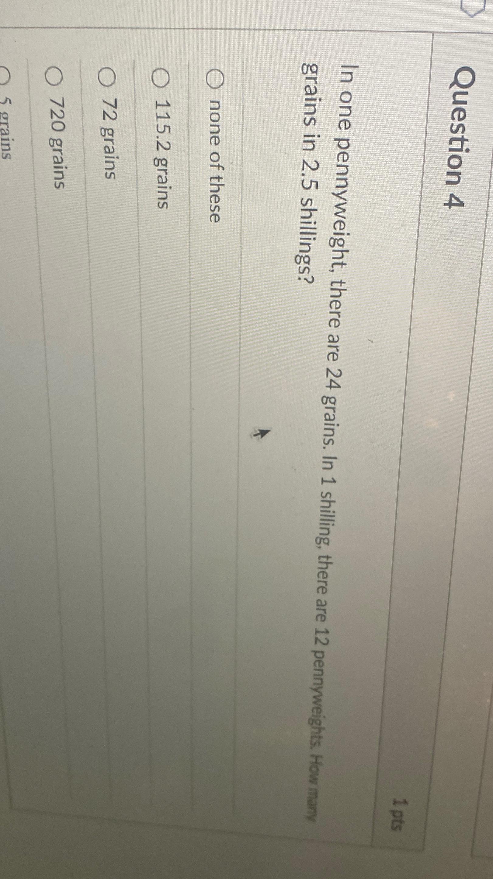 Solved Question 41 ﻿ptsIn one pennyweight, there are 24 | Chegg.com