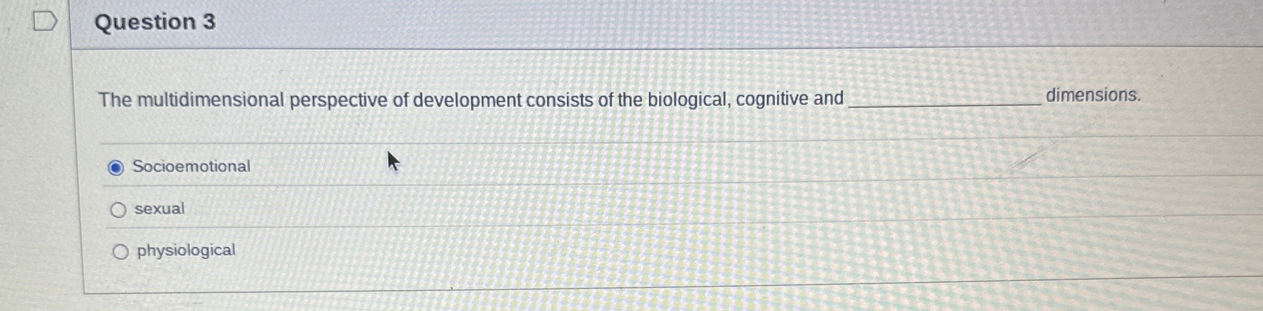 Solved The multidimensional perspective of development | Chegg.com