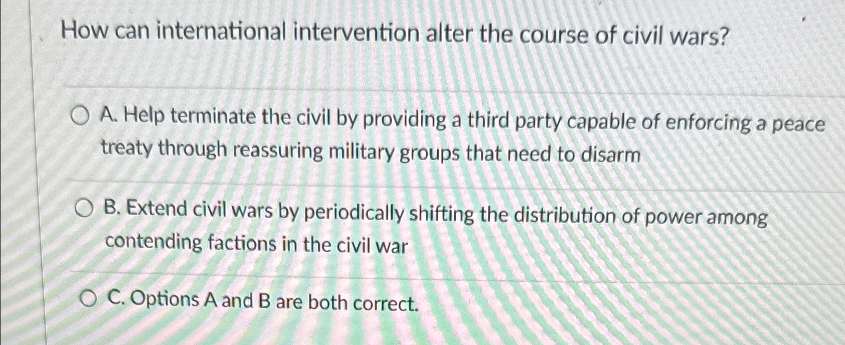 Solved How can international intervention alter the course | Chegg.com