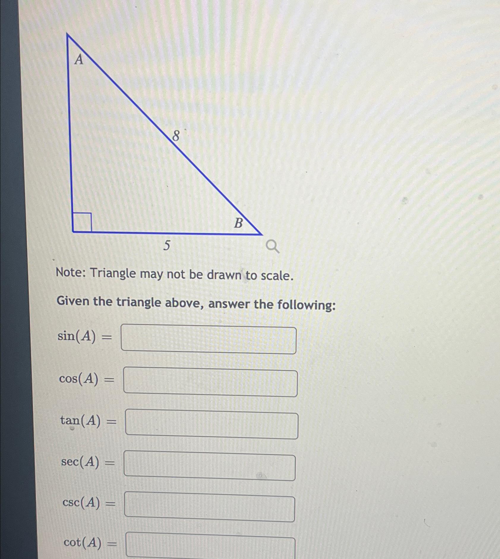 Solved Note: Triangle may not be drawn to scale.Given the | Chegg.com