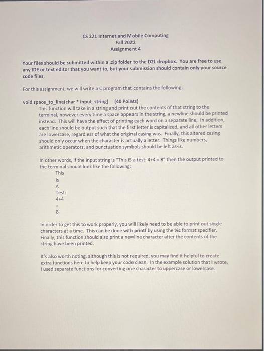 Solved CS 221 Internet and Moblle Computing Fall 2022 | Chegg.com