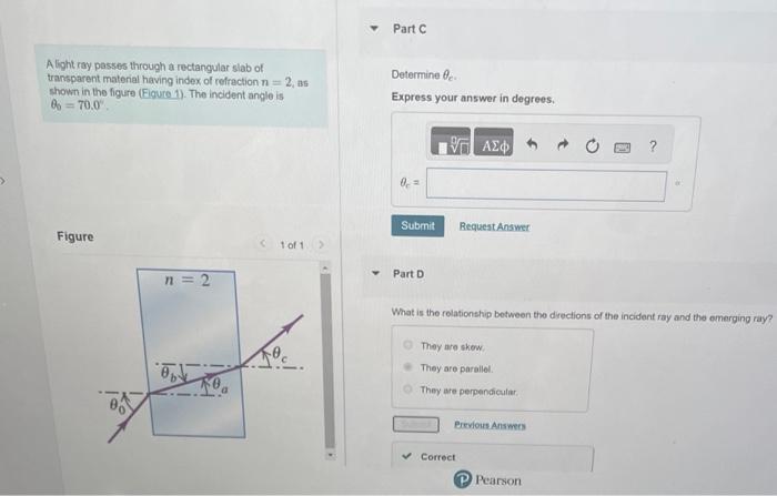 Solved Alight ray passes through a rectangular slab of | Chegg.com