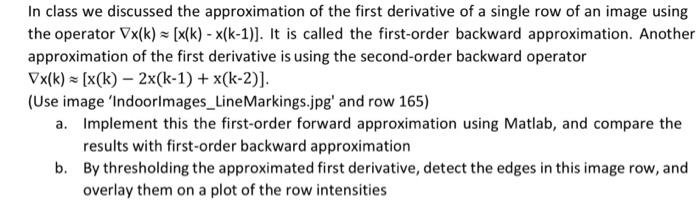 Solved In class we discussed the approximation of the first | Chegg.com