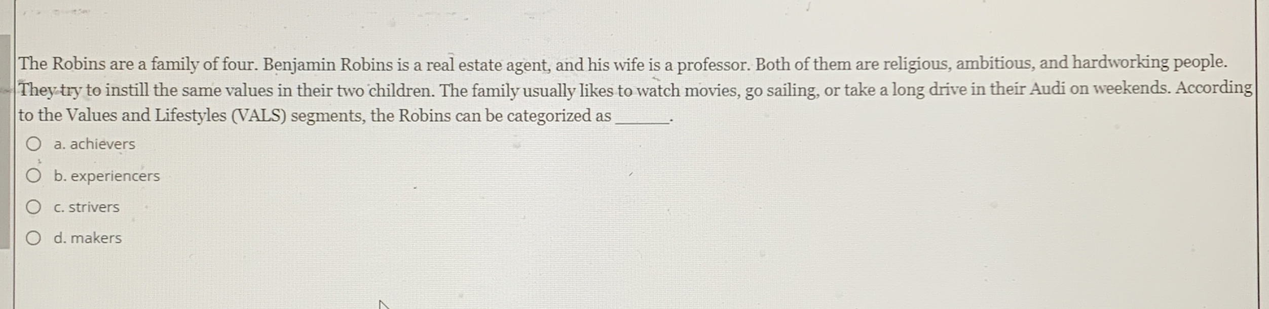 The Robins are a family of four. Benjamin Robins is a | Chegg.com