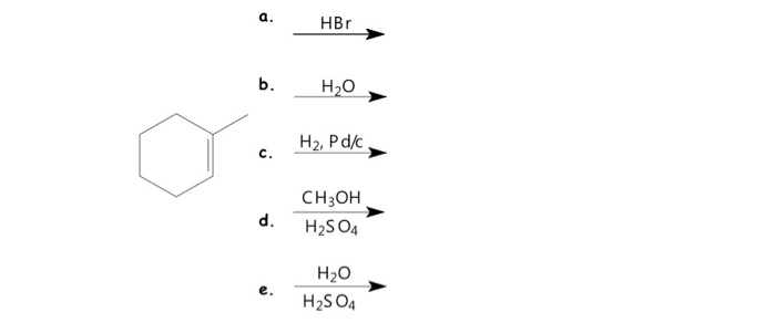 Solved HBr H20 H2, Pd/c CH3OH H2SO4 H20 H2SO4 | Chegg.com